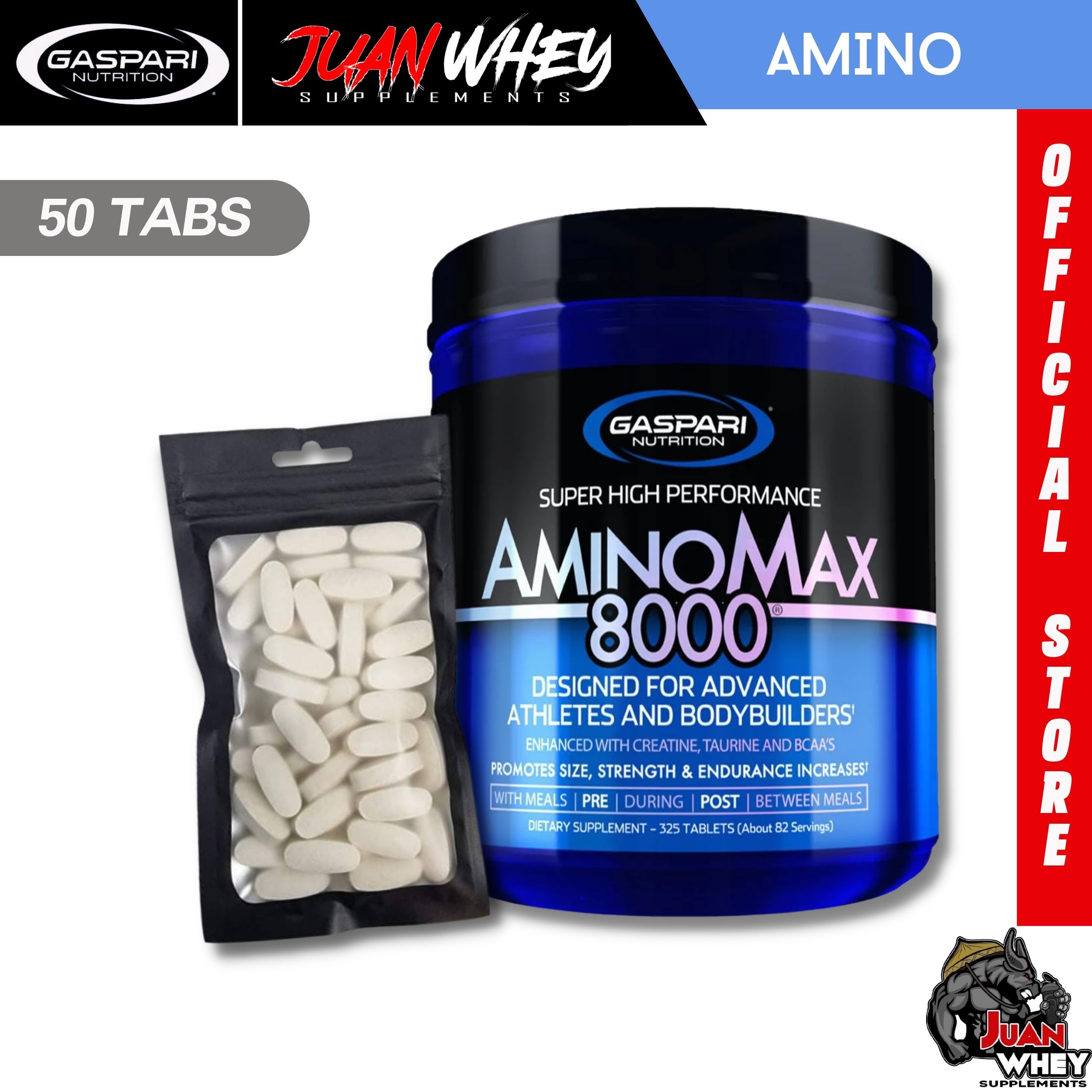 Gaspari Nutrition AminoMax 8000 – 20 | 50 | 100 Tablets Budget pack – JUAN WHEY